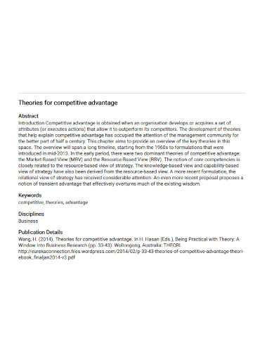 Competitive Advantage - Examples, PDF | Examples