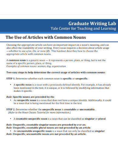 Common Noun - 8+ Examples, Format, How to Distinguish, PDF