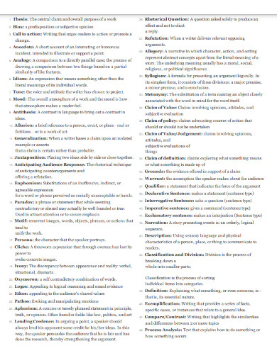 Rhetorical Devices - Examples, PDF | Examples