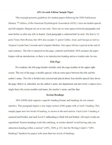 28+ Example of an APA Paper | Examples