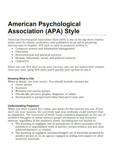 Apa Style Paper - Examples, Pdf | Examples