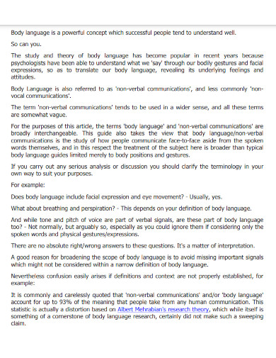 Body Language - 10+Examples, PDF, How to Improve