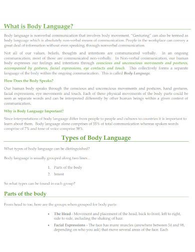 Body Language - 10+Examples, PDF, How to Improve