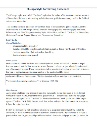 Chicago Format - Examples, PDF | Examples