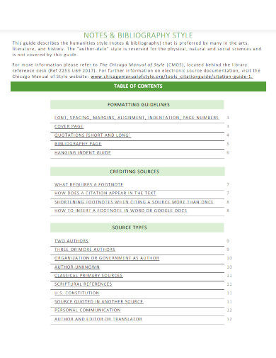 Chicago Style - Examples, PDF | Examples
