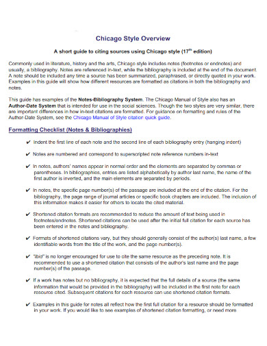 Chicago Style - Examples, PDF | Examples