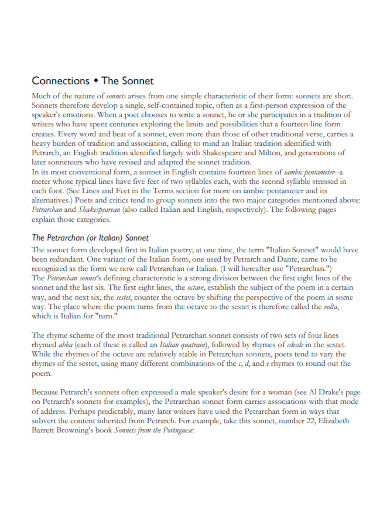 Sonnet - 11+ Examples, Format, How to Write, PDF