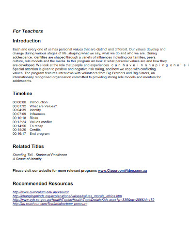 Personal Values - Examples, PDF | Examples