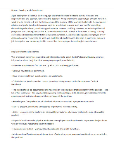 Job Description - Examples, Format, How to Write, PDFPDF