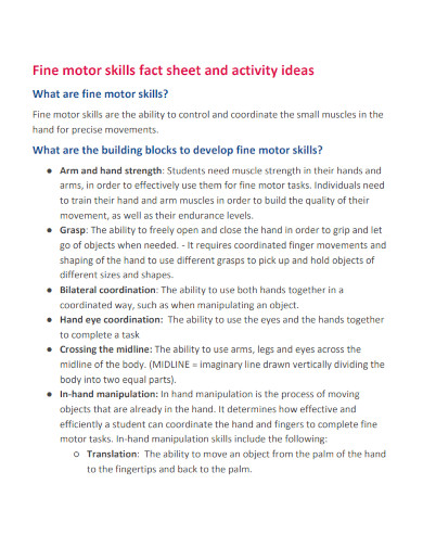 28+ Motor Skills - Examples, PDF, DOCS | Examples