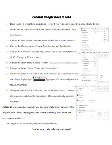 MLA Format Google Docs Examples PDF Examples