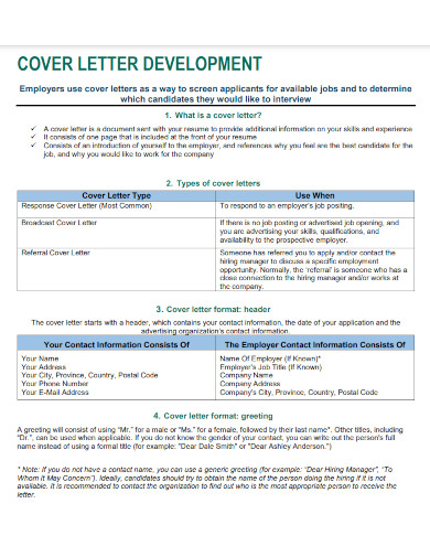 Job Cover Letter - Examples, PDF | Examples