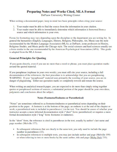 MLA Format Works Cited - - Examples, PDF | Examples