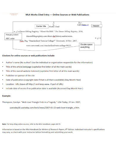 MLA Format Works Cited - - Examples, PDF | Examples