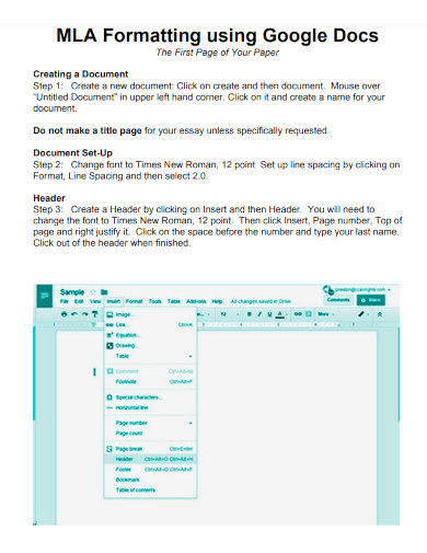 MLA Format Google Docs Examples PDF Examples