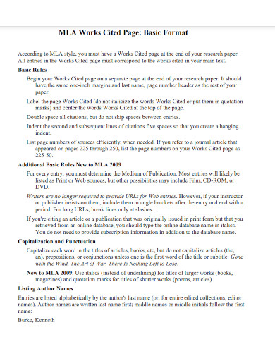 24+ MLA Works Cited Page Example in PDF | Examples