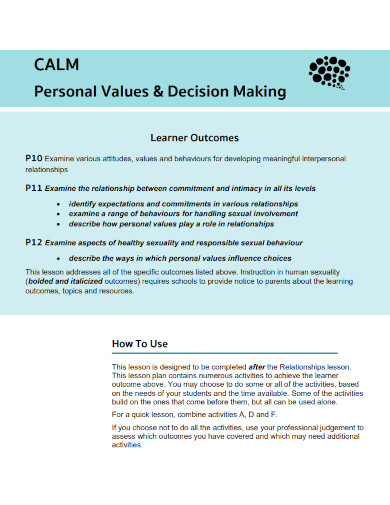 Personal Values - Examples, PDF | Examples