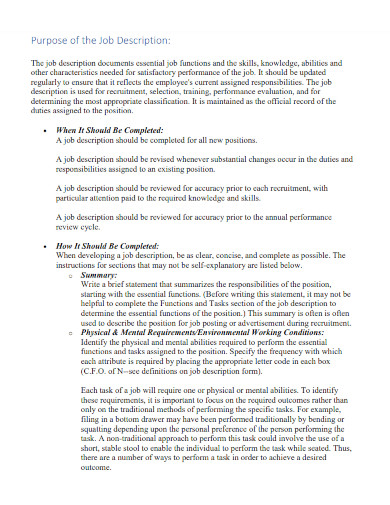 Job Description - Examples, Format, How to Write, PDFPDF