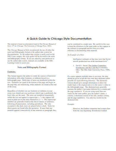 Chicago Style - Examples, PDF | Examples