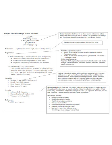 High School Students Resume - 30+ Examples, Word, Google Docs, Apple ...