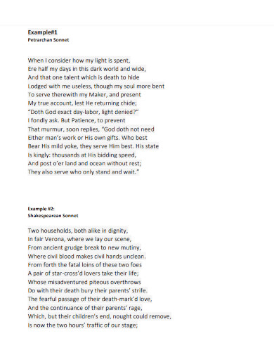 Sonnet - 11+ Examples, Format, How to Write, PDF