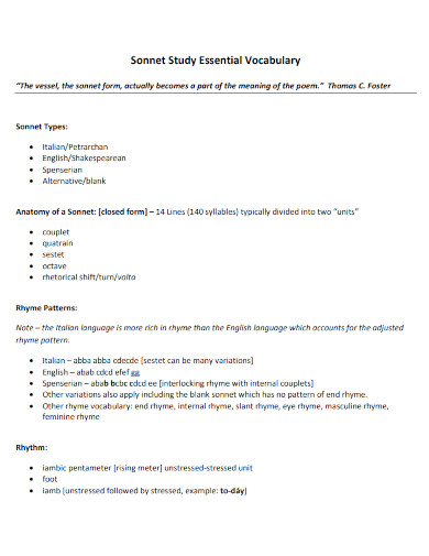 Sonnet - 11+ Examples, Format, How to Write, PDF