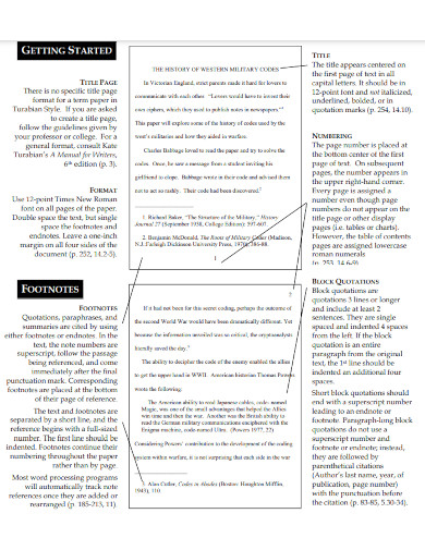 Turabian Format - Examples, PDF | Examples