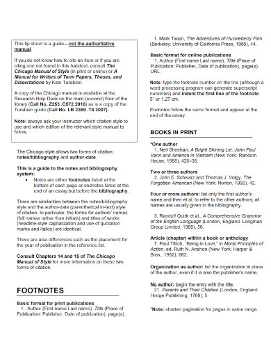 Chicago Style - Examples, PDF | Examples