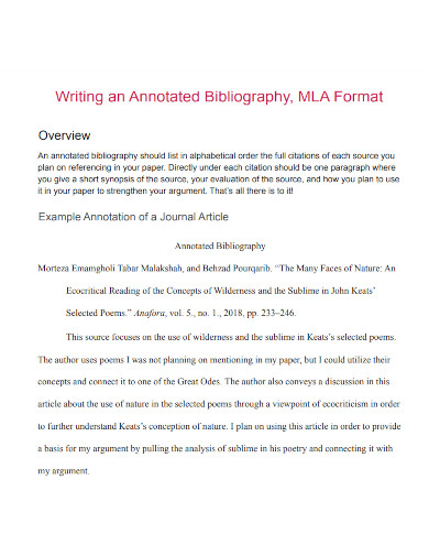 MLA Bibliography - Examples, PDF | Examples