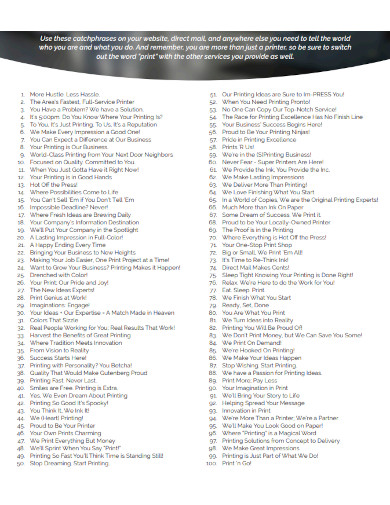 Slogan - Examples, PDF | Examples