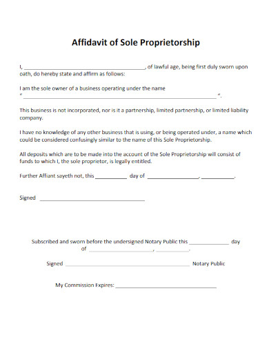 Sole Proprietorship - Examples, PDF | Examples