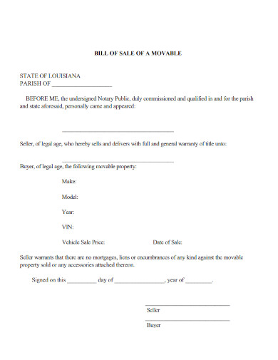 Bill of Sale - 17+ Examples, PDF, How to