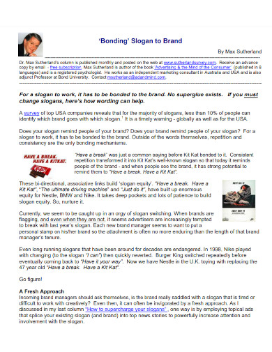 Slogan - Examples, PDF | Examples