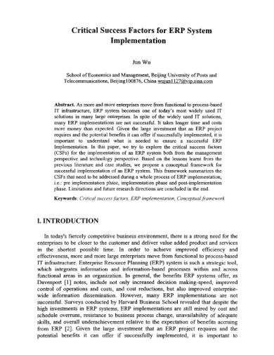 ERP System - Examples, PDF | Examples