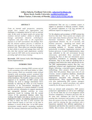 ERP System - Examples, PDF | Examples