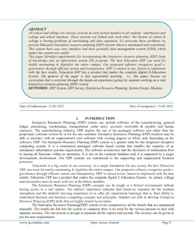 ERP System - Examples, PDF | Examples