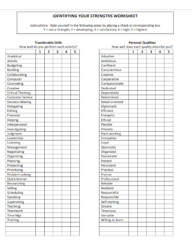 Strengths - Examples, PDF | Examples