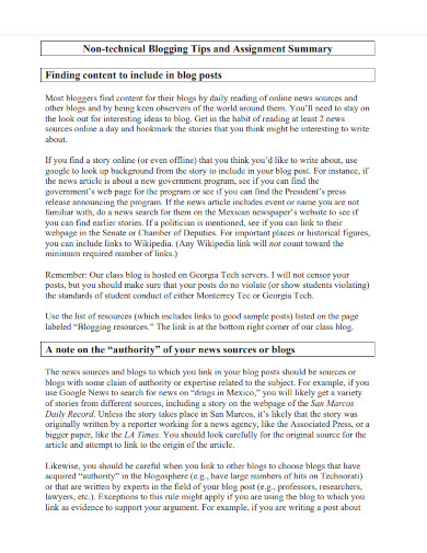 Blog - Examples, PDF | Examples