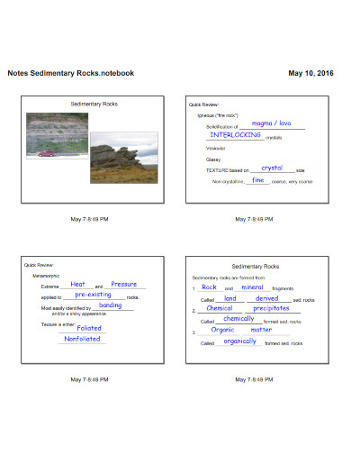 Sedimentary Rocks - 8+ Examples, Format, How to Identify, PDF