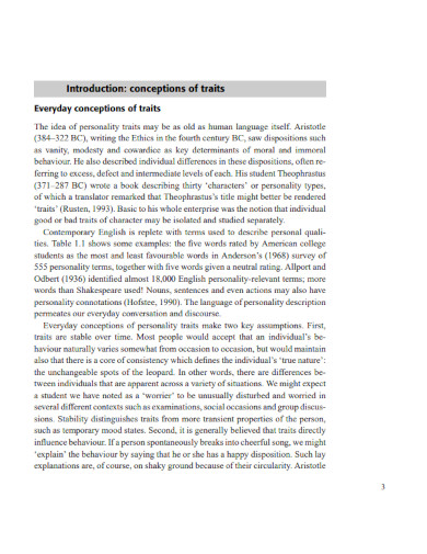 Personality Traits - Examples, PDF | Examples