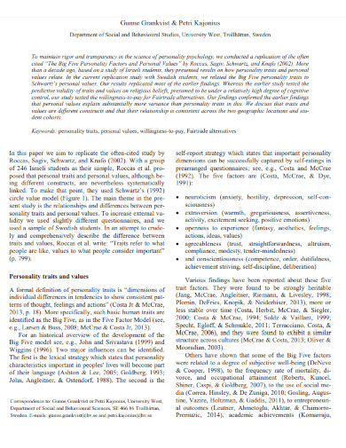 Personality Traits - Examples, PDF | Examples