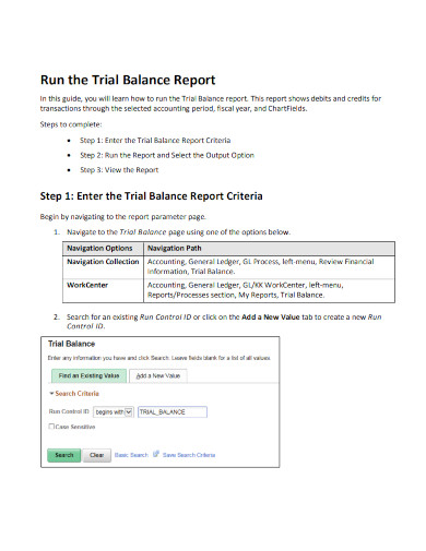 Trial Balance - Examples, PDF | Examples