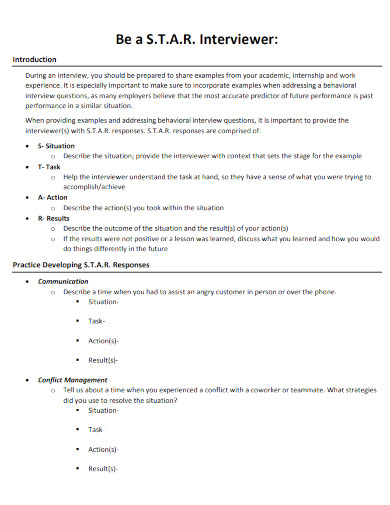Star Format Interview - Examples, PDF | Examples