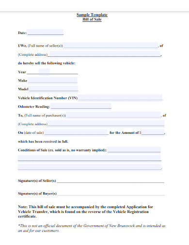 Bill of Sale - 17+ Examples, PDF, How to