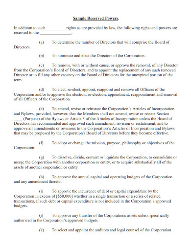Reserved Powers - Examples, PDF | Examples