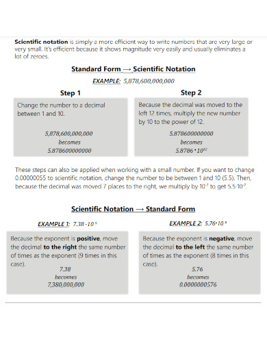 Scientific Notation - 19+ Examples, Format, How to, PDF