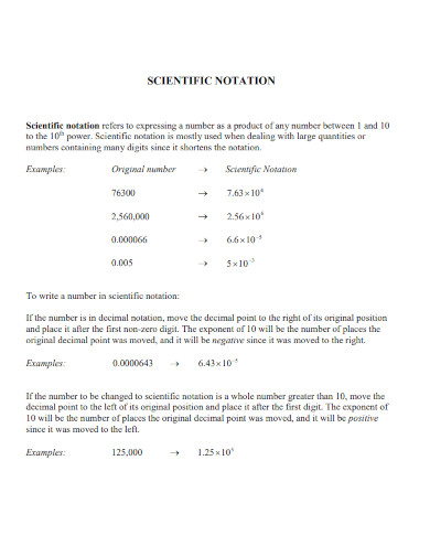 Scientific Notation - 19+ Examples, Format, How to, PDF