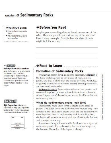 Sedimentary Rocks - 8+ Examples, Format, How to Identify, PDF