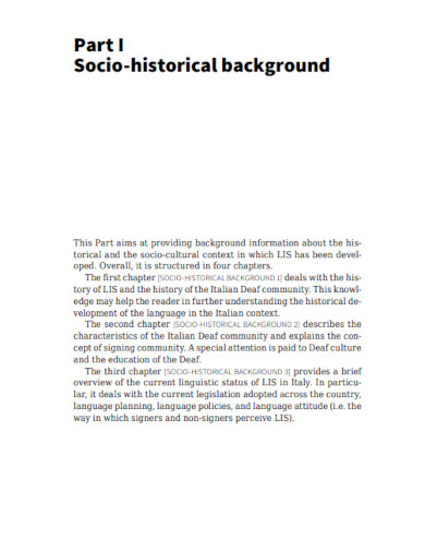 Socio-Historical - Examples, PDF | Examples