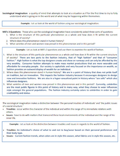 Sociological Imagination - Examples, PDF | Examples